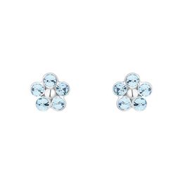 Amor Damen Paar Ohrstecker &raquo;Blumen&laquo; mit Kristallglas bunt Silber 925 (Sterlingsilber)