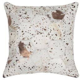 Kayoom Dekokissen &raquo;Spark Pillow&laquo; beige Baumwolle, Leder B/L: 40cm x 60cm, 1 Stk.