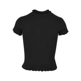 Urban Classics Damen T-Shirt "Urban Classics Damen Ladies Rib Polo Tee", schwarz, Gr. XS, unifarben, 97% Baumwolle, 3% Elasthan, Shirts
