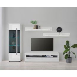 Home Affaire Wohnwand &raquo;Cantara, Anbauwand, Wohnzimmer-Set, in Eiche Evoke, Wei&szlig; oder Kaschmir&laquo; Set wei&szlig; Holzwerkstoff B/H/T: 240cmcm x 200cmcm x 