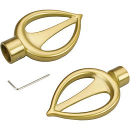 Liedeco Gardinenstangen-Endst&uuml;ck &raquo;Flamme&laquo; f&uuml;r Gardinenstangen &Oslash; 16 mm gold 2 Stk.