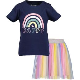 Blue Seven M&auml;dchen Shirt & Rock Set, 2 tlg. mit gro&szlig;em Frontprint bunt 98