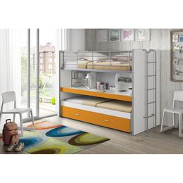 Vipack Hochbett &raquo;Bonny, mit 3 Schlafgelegenheiten, super praktisch im Kinderzimmer&laquo; B/H/T ca. 222x161x102cm, Dekor Oberfl&auml;che, in verschieden Farben, mit 