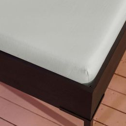 Kayori Spannbettlaken &raquo;Shizu&laquo; Bio-Baumwolle silber Perkal, Obermaterial: 100% Baumwolle B/L: 200cm, 1 Stk., Perkal, 80-90x200 12cm