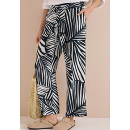 Cecil Damen Stoffhose, schwarz-wei&szlig;, Gr. M, gemustert, Stoff, 100% Viskose, Hosen, High Waist