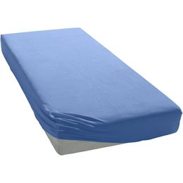 bellana Spannbettlaken &raquo;bellana exclusiv Topper aus 100% Mako-Baumwolle, 150 g/m&sup2;&laquo; feinste Mako-Baumwolle, f&uuml;r Topper bis 10cm H&ouml;he, b&uuml;gelfrei blau 