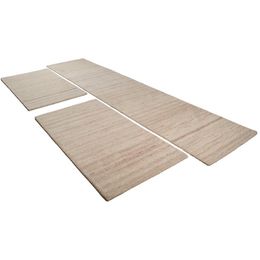 Theko Bettumrandung &raquo;Royal Berber Uni&laquo; H&ouml;he 18 mm 3 Stk. tlg. Bettvorleger, L&auml;ufer-Set, Berber Optik, reine Wolle beige Obermaterial: 100% Schurwolle 