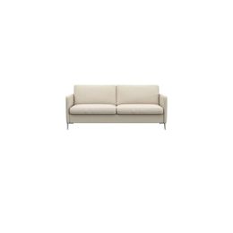 FLEXLUX 2,5-Sitzer &raquo;Fiore, super Sitzkomfort durch Kaltschaum im Sitz&laquo; schmale Armlehnen, F&uuml;&szlig;e Alu wei&szlig; 100% Echteder B/H/T: 181cm x 85cm x 92cm, 