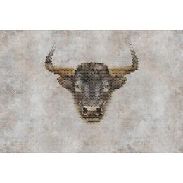 Livingwalls living walls Fototapete &raquo;Walls by Patel Big Three 2&laquo; glatt Vlies, Wand, Schr&auml;ge beige Vlies B/L: 4m x 2,7m