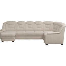 COTTA Wohnlandschaft &raquo;Marcus U-Form&laquo; wahlweise mit Schlaffunktion & Stauraum beige 100% Polyester B/H/T: 330cm x 99cm x 211cm, Struktur soft, 