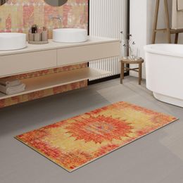 Wecon Home Badematte &raquo;Healing&laquo; H&ouml;he 0,5 mm fu&szlig;bodenheizungsgeeignet Vintage, waschbar, rutschfest, schnell trocknend, robust, Badteppich gelb 