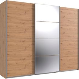 wimex Schwebet&uuml;renschrank &raquo;Norderstedt&laquo; INKLUSIVE 2 Stoffboxen und 2 zus&auml;tzliche Einlegeb&ouml;den, mit Spiegel braun Holzwerkstoff Artisan Eiche Nachbildung, B/