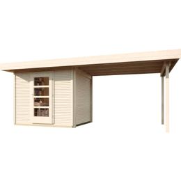 Weka Gartenhaus &raquo;WekaLine 172 B Gr.3, Anbau ca. 300 cm&laquo; beige Massivholz Fu&szlig;boden im Gartenhaus, ohne R&uuml;ck- und Seitenwand, ohne Dacheindeckung