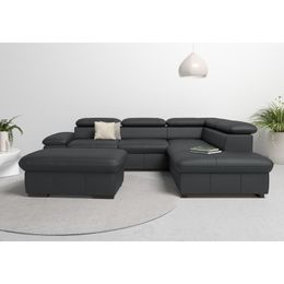 OTTO home Ecksofa &raquo;Alberto L-Form&laquo; mit Kopfteilverstellung, wahlweise mit Schlaffunktion schwarz Luxus-Microfaser Lederoptik (100% Polyester);Luxus-