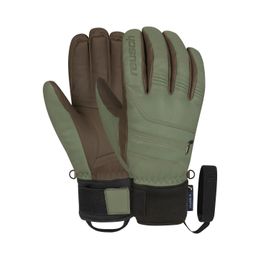 Reusch Damen Skihandschuhe "Fingerhandschuhe Highland R-TEX XT h&ouml;chste W&auml;rmestufe, wasserdicht", gr&uuml;n, Gr. 11, unifarben, 65% Ziegenleder, 35%