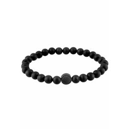 Liebeskind Berlin Damen Armband &raquo;LJ-0066-B-17&laquo; mit Onyx schwarz 17cm, Edelstahl