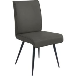 K+w Komfort & Wohnen K+W Komfort & Wohnen 4-Fu&szlig;stuhl &raquo;Giacomo I&laquo; () 1 Stk.4- Fu&szlig;stuhl mit umlaufenden 4mm Keder am R&uuml;cken und Sitz, Metallf&uuml;&szlig;e grau B/H/T: 48cm x 91cm x 