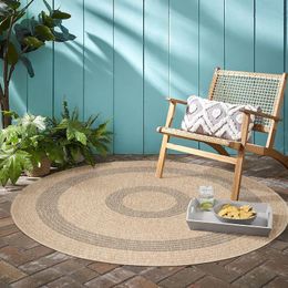 Ayyildiz Teppiche Outdoorteppich &raquo;COMILLA 0886&laquo; rund 8 mm H&ouml;he Pflegeleicht / Strapazierf&auml;hig / In- und Outdoor geeignet schwarz Polypropylen &Oslash; 200cm 1 Stk., 8mm, &Oslash; 