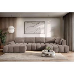 OTTO home Wohnlandschaft &raquo;AZITA U-Form, Breite 363 cm - OTTO. Verl&auml;ssliche Qualit&auml;t.&laquo; wahlweise als Schlafsofa mit Bettkasten, Bubble-Optik braun 100%