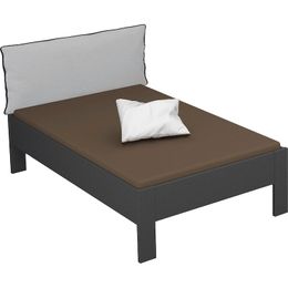 Rauch Futonbett &raquo;Aditio&laquo; Kopfteil Webstoff mit abgesetztem Keder grau Liegefl&auml;che L&auml;nge B: 200cm x 120cm, H&ouml;he Bett: 107cm H&ouml;he Fu&szlig;teil: 50cm, ohne 