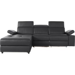 Home Affaire Ecksofa &raquo;Kilado, L-Form,&laquo; mit Relaxfunktion, verstellbarer Armlehne, Kopfteilverstellung schwarz Kunstleder B/H/T: 259cm x 98cm x 163cm, 