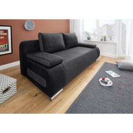 Collection AB Schlafsofa &raquo;Moritz B: 200 cm, Liegefl. 142x200 cm&laquo; schwarz-wei&szlig; Kunstleder SOFTLUX / Struktur ( 20% Acryl; 80% Polyester);Microfaser 