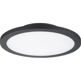 Heitronic LED Au&szlig;en-Wandleuchte &raquo;Tella&laquo; LED-Modul 1 Stk. Warmwei&szlig; Deckenlampe, Wandlampe, 1000 lm Lichtstrom grau 1, &Oslash; 27cm H: 4,1cm, 1 Stk.
