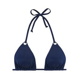 s.Oliver Damen s.Oliver Triangel-Bikini-Top &raquo;Beverly&laquo; mit kontrastfarbigen Zierringen blau 38, Cup A/B