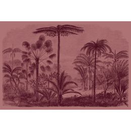 Livingwalls living walls Fototapete &raquo;Walls by Patel Jurassic 2&laquo; glatt Vlies, Wand, Schr&auml;ge rosa Vlies B/L: 4m x 2,7m