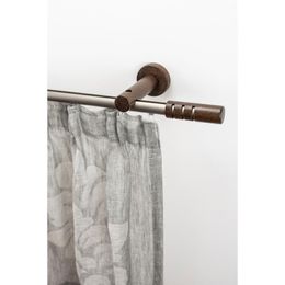 Garesa Gardinenstange &raquo;PEMPIA&laquo; &Oslash; 20 mm 1 l&auml;ufig-l&auml;ufig Wunschma&szlig;l&auml;nge Vorhanggarnitur, verl&auml;ngerbar, Knopf m.Ausschnitte silber Holzwerkstoff, Metall 