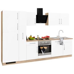 Wiho-K&uuml;chen wiho K&uuml;chen K&uuml;chenzeile &raquo;Cali&laquo; mit E-Ger&auml;ten und K&uuml;hl-Gefrierkombination, Breite 310 cm wei&szlig; B/H/T: 310cm x 60cm