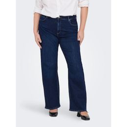 Only Carmakoma Damen Only CARMAKOMA High-waist-Jeans &raquo;CARWILLY HW WIDE JEANS CRO NOOS&laquo; blau 52, L&auml;nge 32