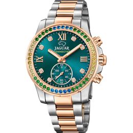 Jaguar Damen Chronograph &raquo;Connected&laquo; Armbanduhr, Damenuhr, Saphirglas, Stoppfunktion, Swiss Made rosa Einheitsgr&ouml;&szlig;e