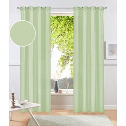 OTTO home Vorhang &raquo;Raja&laquo; &Ouml;sen 2 Stk. tlg. einfarbig, Einfache Montage, Pflegeleicht, &Ouml;sen, 2 er Pack, uni gr&uuml;n Polyester, Recyceltes Material 245cm, 