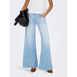 Only Damen Only Weite Jeans &raquo;ONLCALIFORNIA MW WD FLAR DNM REA004 NOOS&laquo; normale Leibh&ouml;he, weite Beinform, mit heller Waschung blau 28, L&auml;nge 32