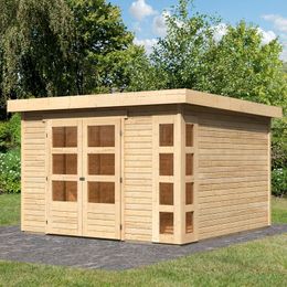 Karibu Gartenhaus &raquo;Nordsee 6&laquo; beige Holzwerkstoff ohne Fu&szlig;boden, ohne Dacheindeckung
