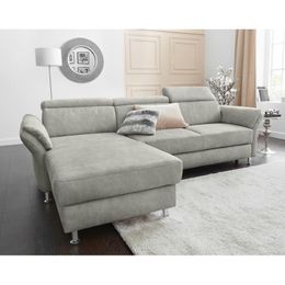Sit & More sit&more Ecksofa &raquo;Avignon L-Form&laquo; Kopfteilverstellung, wahlweise mit Schlaffunktion und Bettkasten grau Flachgewebe (90% Polyester, 10% Polyamid);