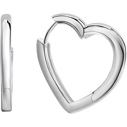 Firetti Damen Paar Creolen &raquo;Schmuck Geschenk Silber 925 Ohrschmuck Ohrringe Herz&laquo; silber 21mm, Silber 925 (Sterlingsilber)