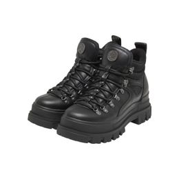 Buffalo Damen Stiefel "Buffalo ASPHA LACE UP HIKE - VEGAN NUBUCK/MESH", Gr. 37, schwarz, Polyurethan, unifarben, Schuhe