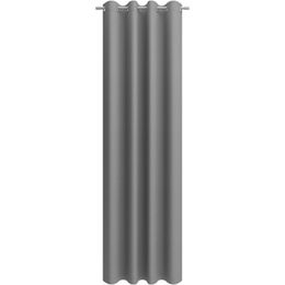 Neutex for you! Vorhang &raquo;Linessa&laquo; &Ouml;sen 1 Stk. tlg. &Ouml;senschal mit Metall&ouml;sen, Breite 137 cm, nach Ma&szlig; grau Jacquard, Polyester 270cm, &Ouml;sen, 137cm