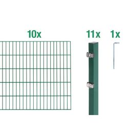 Alberts Doppelstabmattenzaun &raquo;Grundset&laquo; H&ouml;he: 80-200 cm, Gesamtl&auml;nge: 4-30 m, zum Einbetonieren Stahl H/L: 200cm x 20m