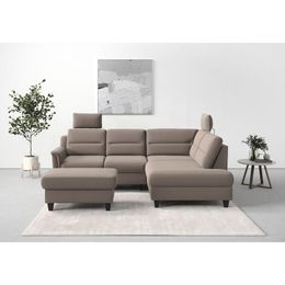 Sit & More sit&more Ecksofa &raquo;Far&ouml; L-Form&laquo; inklusive Federkern, wahlweise mit Schlaffunktion und Bettkasten grau B/H/T: 251cm x 90cm x 187cm, Luxus-Microfaser 