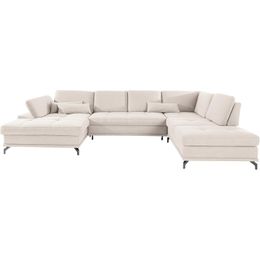 OTTO home Wohnlandschaft &raquo;Costello U-Form, B: 363 cm mit Sitztiefen- & Armteilverstellung&laquo; optional Schlaffunktion & Bettkasten beige 100% Polyester;