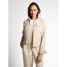 Tom Tailor Damen Tom Tailor Jeansjacke ohne Kapuze mit Knopfleiste und Stretch beige 3XL