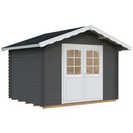 Palmako Gartenhaus &raquo;Vivian&laquo; verschiedene Farben grau Massivholz Fu&szlig;boden im Gartenhaus, ohne Dacheindeckung