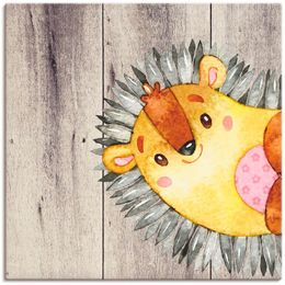 Artland Leinwandbild &raquo;Waldland Freunde - Igel&laquo; Tiere 1 Stk. tlg. auf Holzrahmen gespannt braun Leinwand B/H/T: 30cm x 30cm, Leinwandbild Tiere quadratisch, 1 