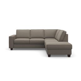 OTTO home Ecksofa &raquo;County L-Form&laquo; wahlweise Ottomane links oder rechts, mit Federkern-Polsterung braun Luxus-Microfaser (100% Polyester);Struktur fein