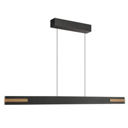 lumiCouture LED Pendelleuchte &raquo;Streamline&laquo; LED-Modul 1 Stk. Warmwei&szlig; 130 x 2 x 150 cm, 3700 lm 2700 K, Aluminium/Holz, schwarz braun 1, 1 Stk.