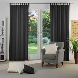 WIRTH Vorhang &raquo;Dim out&laquo; Schlaufen 1 Stk. tlg. nach Ma&szlig; schwarz Polyester 345cm, Schlaufen, 142cm