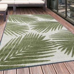 Ayyildiz Teppiche Outdoorteppich &raquo;BAHAMA 5155&laquo; rechteckig 8 mm H&ouml;he L&auml;ufer, Flachflor mit Hoch-Tief-Struktur, In-und Outdoor geeignet gr&uuml;n Polypropylen B : 140cm 1 Stk.